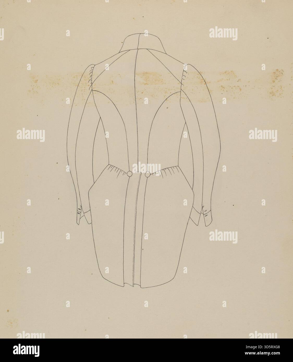 Tail coat by Mae A Clarke, circa 1937, featuring long tails, fitted ...