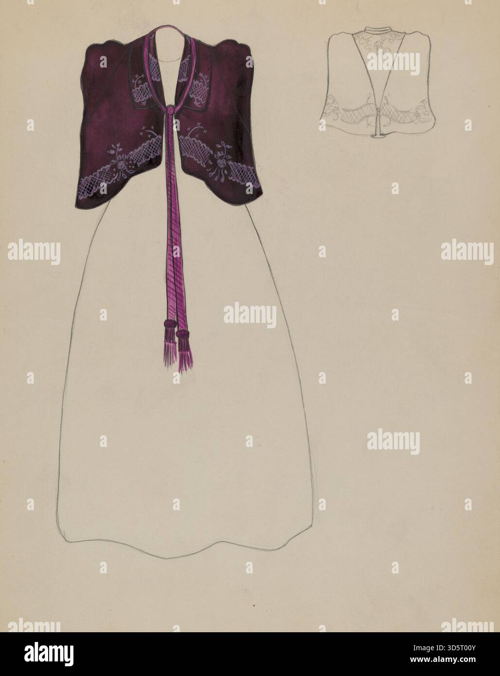 A cape designed by Charles Criswell circa 1936, featuring long, draped ...