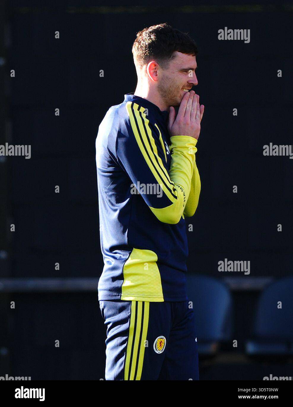 Scotland's Andrew Robertson during a training session at Lesser Hampden ...