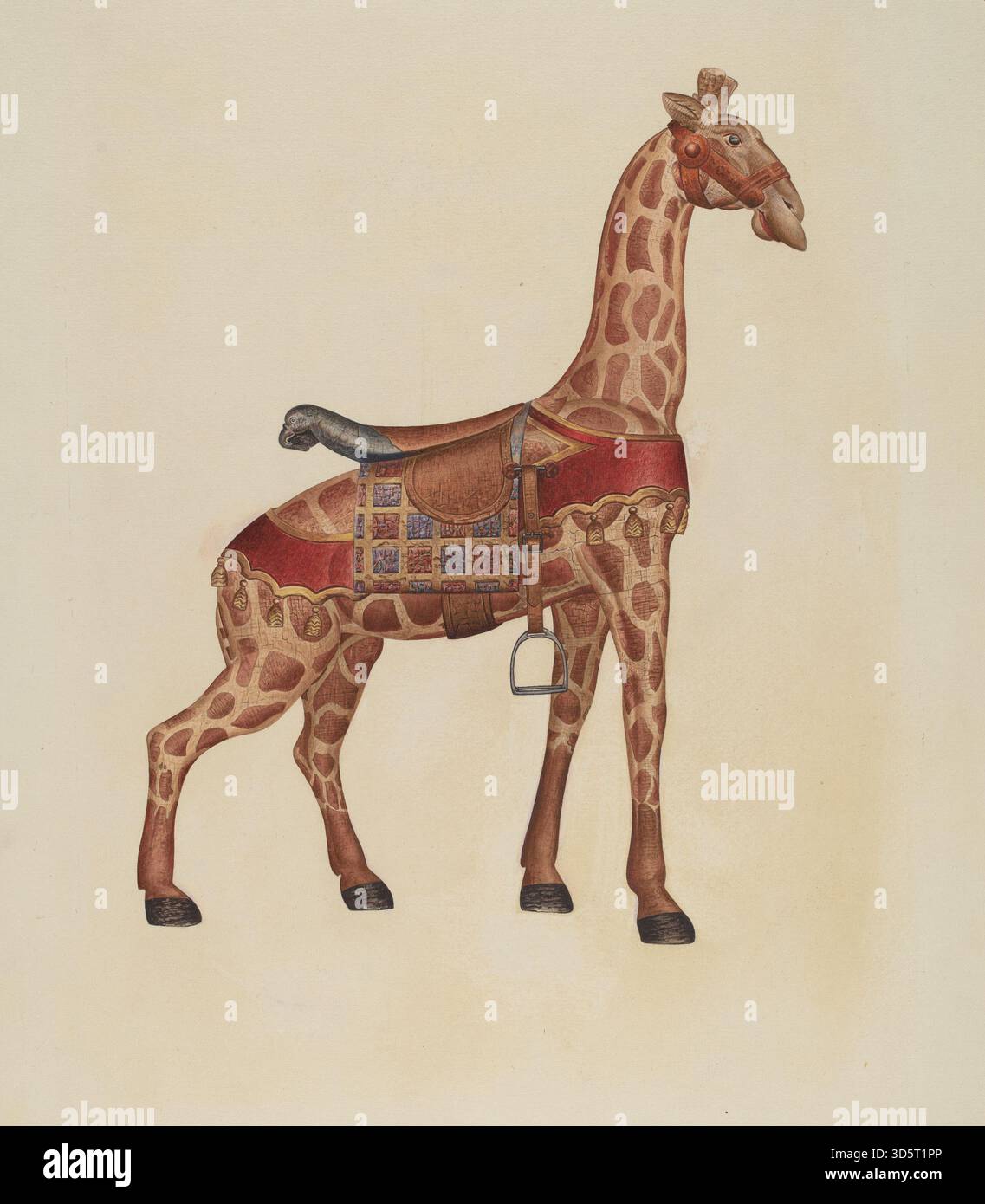 This circa 1939 carousel figure by Henry Tomaszewski depicts a giraffe ...