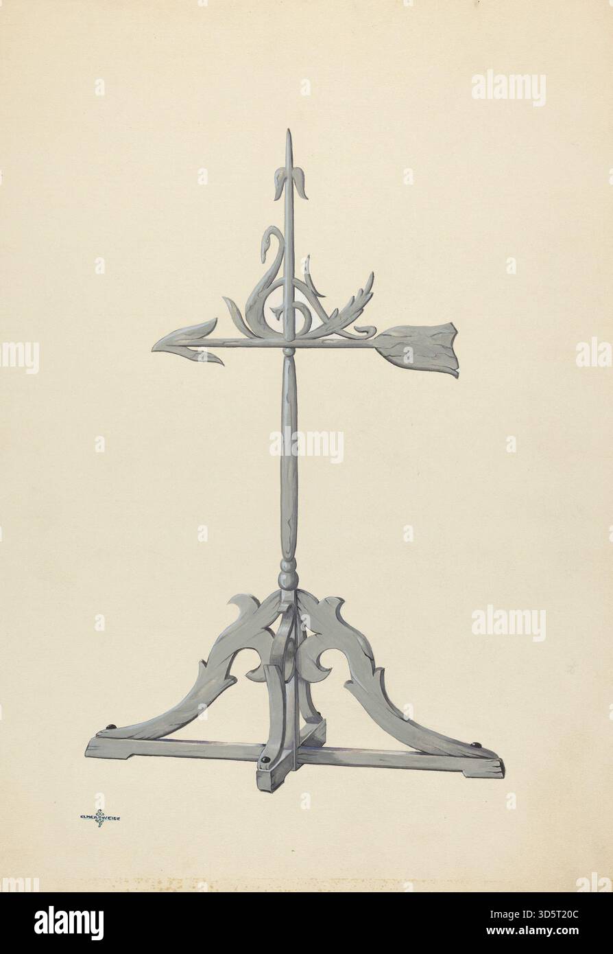 A weather vane created by Elmer Weise around 1936, used to indicate ...