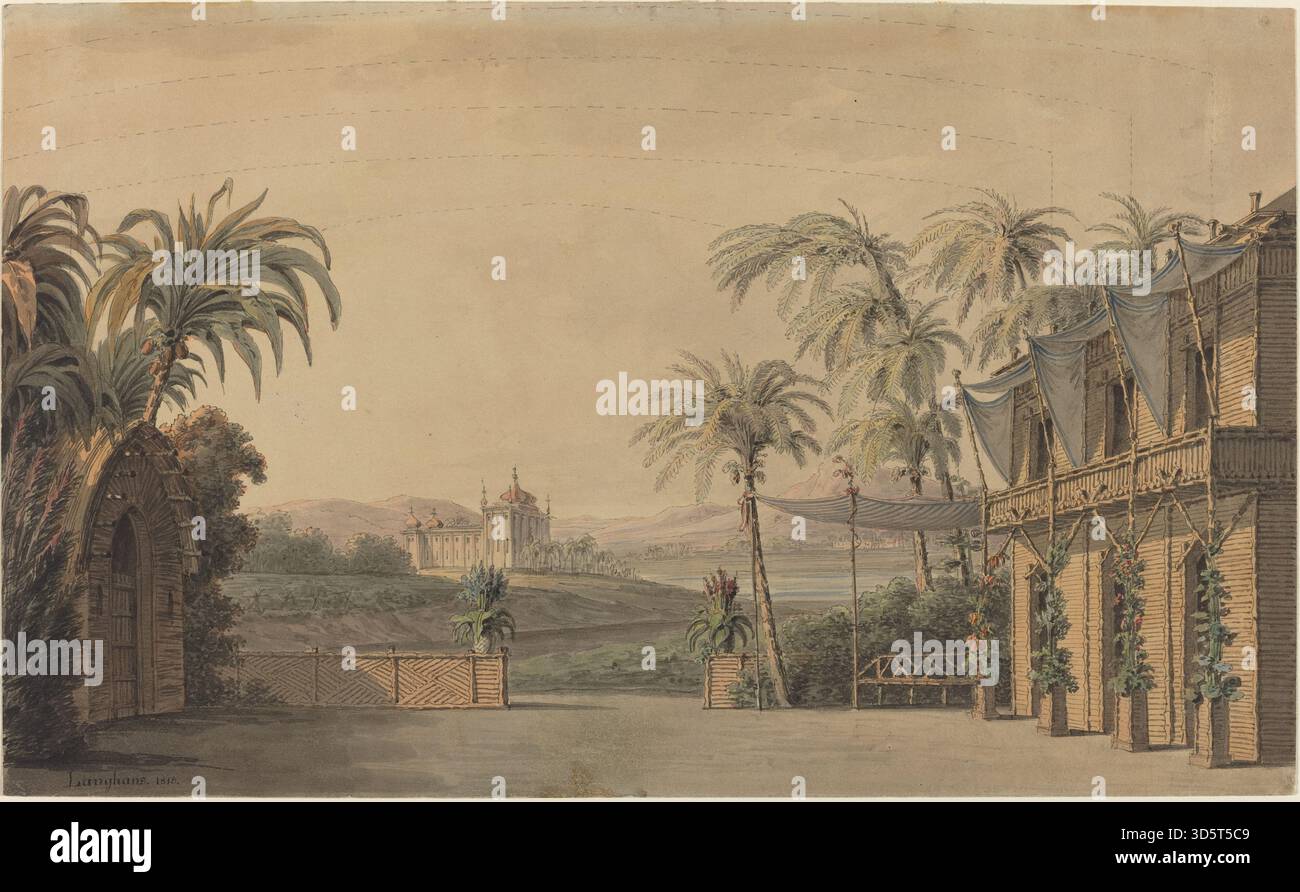 Drawing by Karl Ferdinand Langhans, 1815, depicting a Turkish-inspired ...