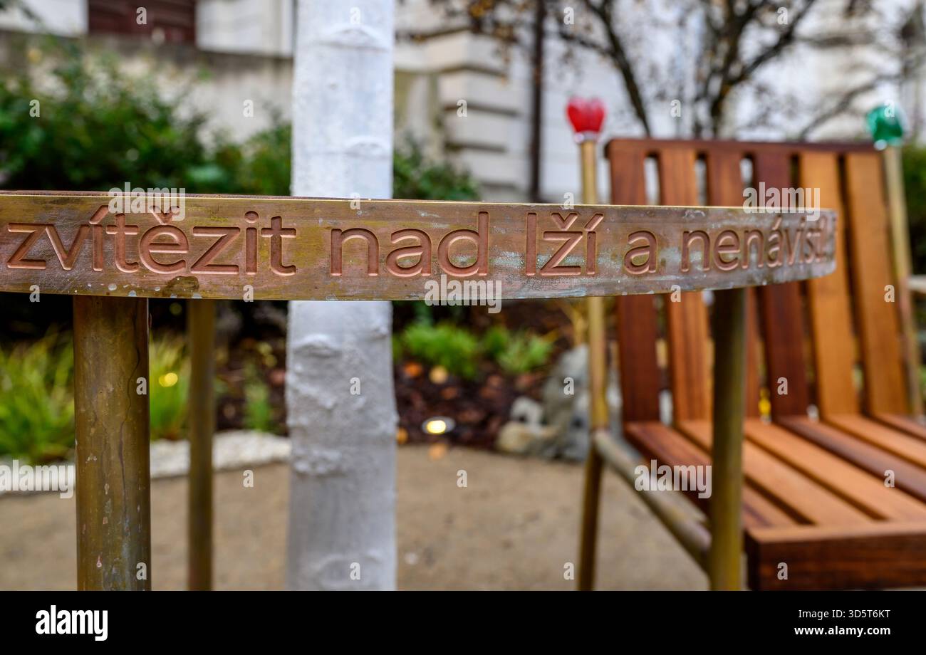 The Vaclav Havel Bench was unveiled in Lovosice, Czech Republic ...