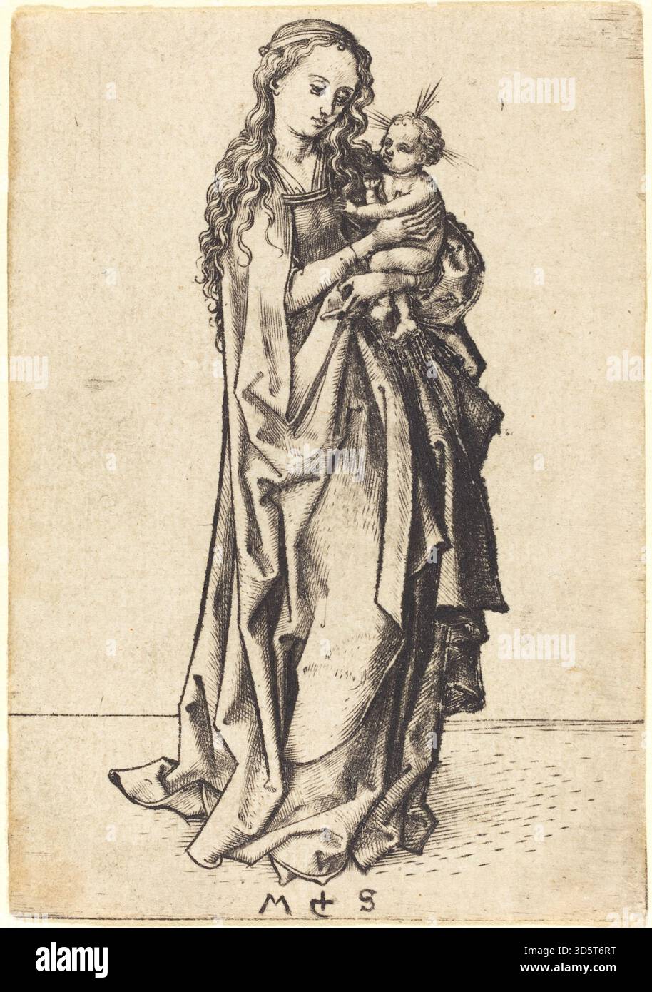 This 1480 engraving by Martin Schongauer depicts the Small Madonna and ...