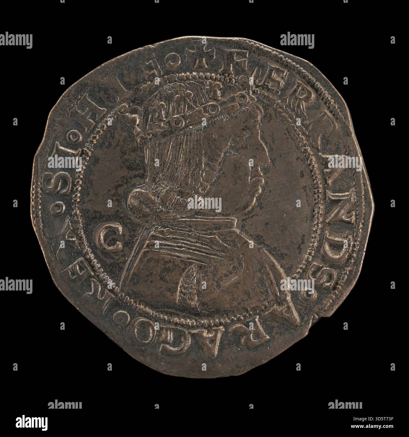 Obverse of medal depicting Ferdinand I of Aragon, King of Naples ...