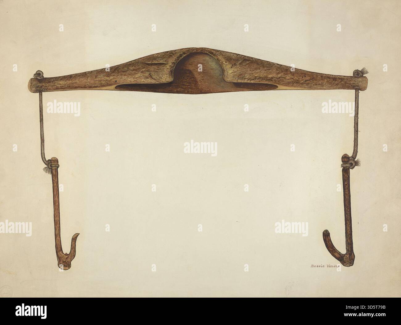 This 1941 bucket yoke by Bessie Vandre is a functional agricultural ...