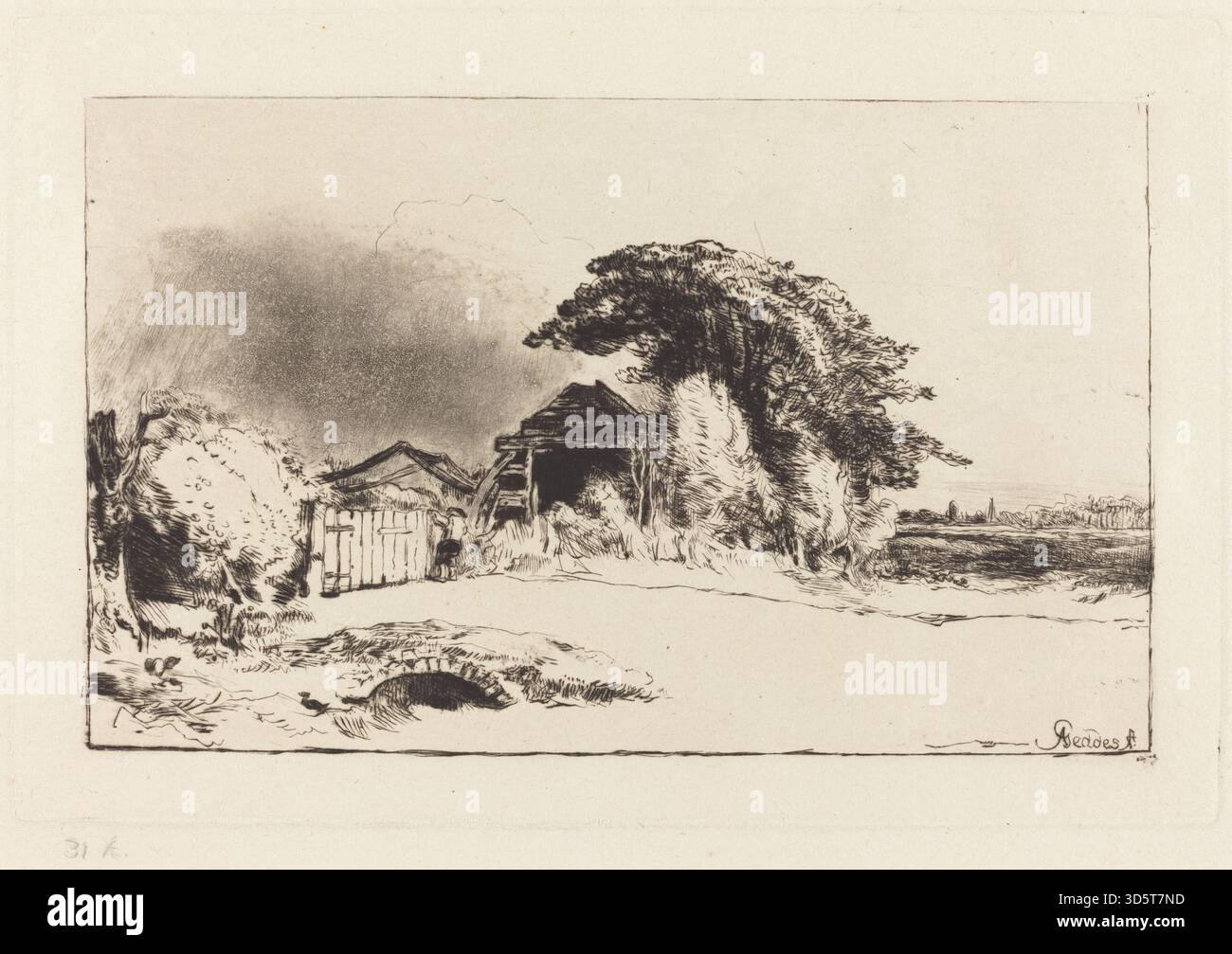 An 1826 landscape painting by Andrew Geddes depicting Peckham Rye. The ...