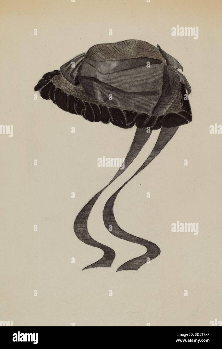 A women's hat designed by Marie Mitchell circa 1936, featuring a ...