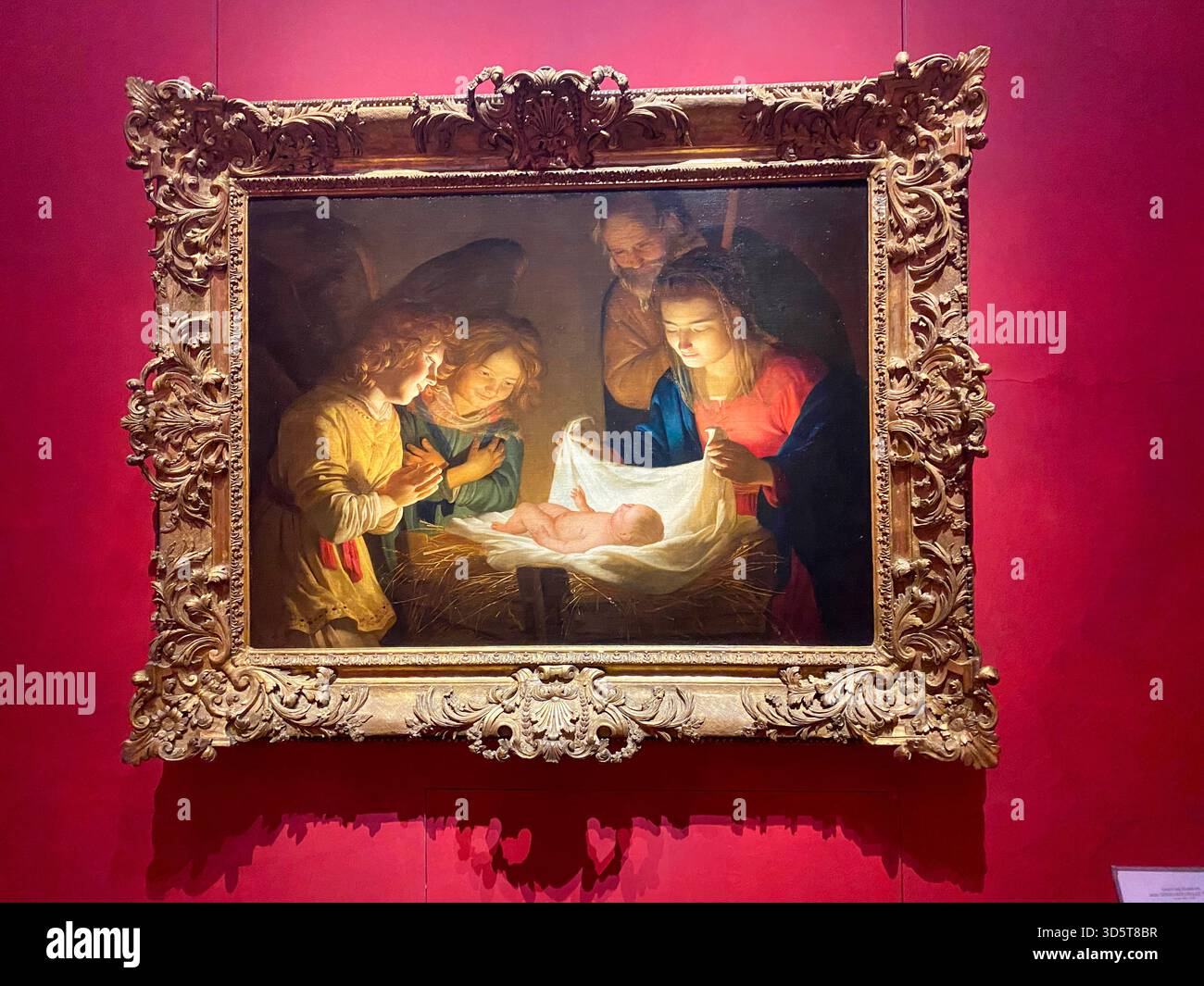A Dutch oil painting of the ‘Adoration of the child’, painted by Dutch ...
