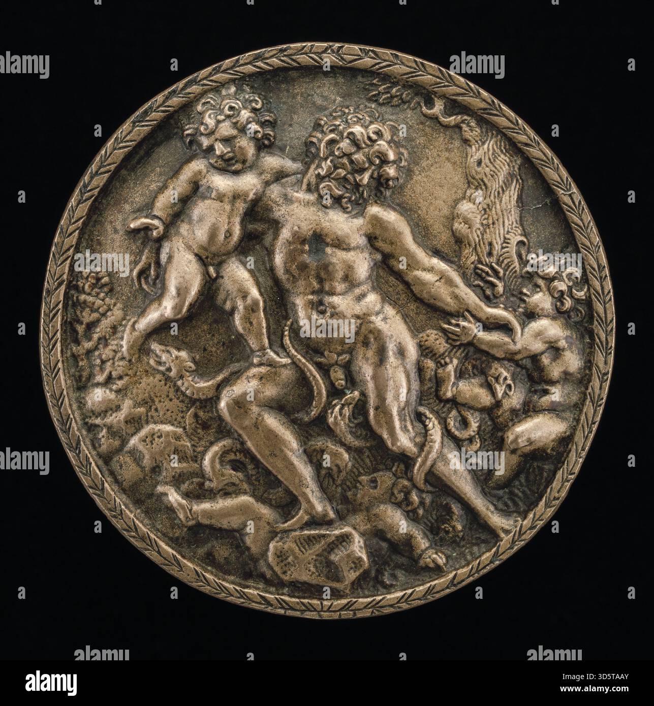 This 17th century medal depicts Laocoön and his sons, showing the ...