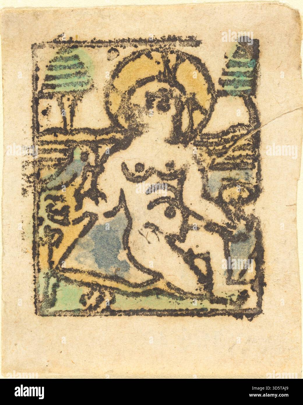 This 1480 German 15th-century painting depicts the Christ Child holding ...