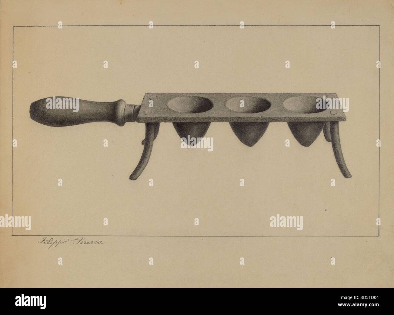 An egg roaster by Filippo Porreca circa 1937, constructed with metal ...