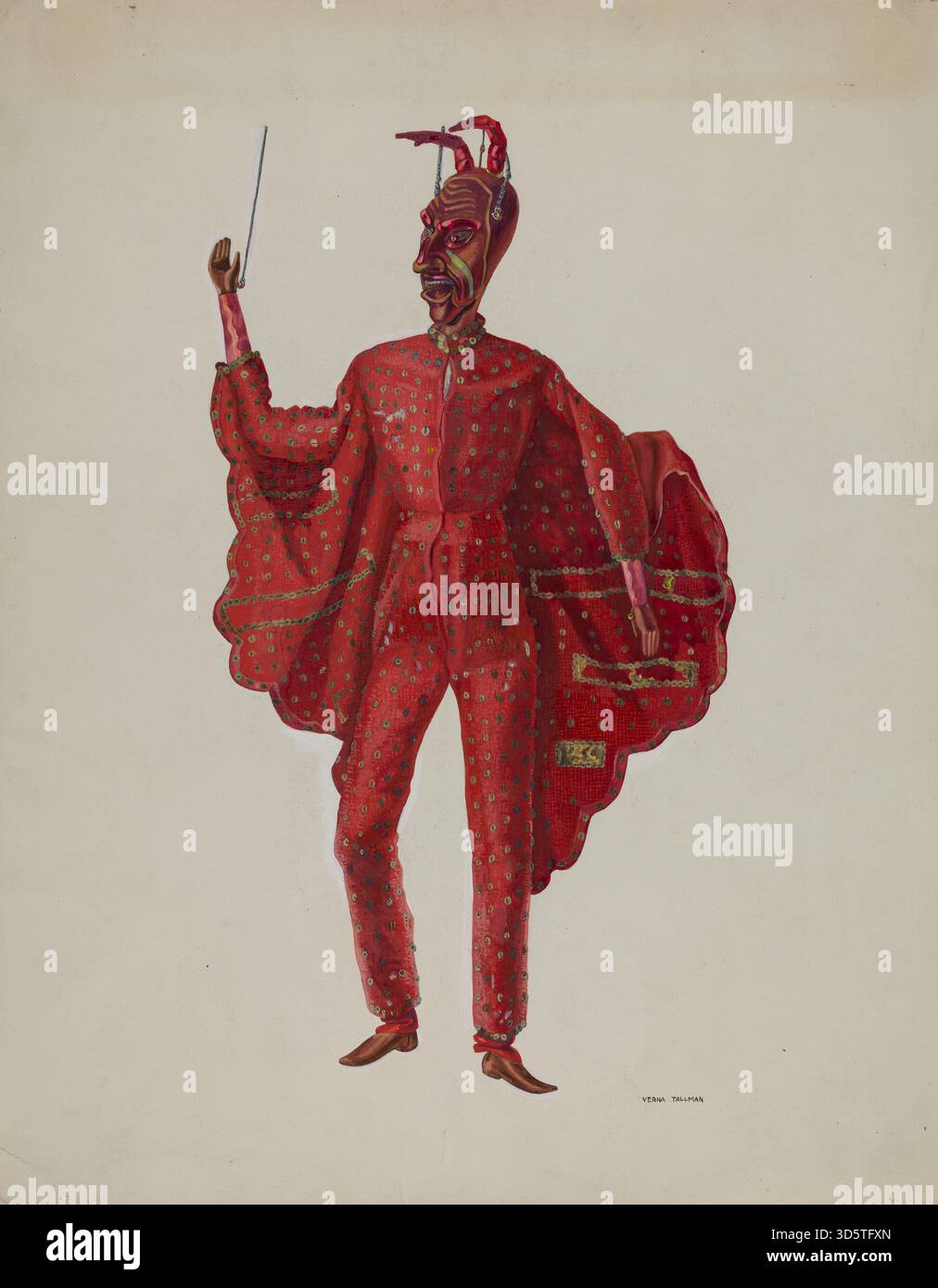 A marionette created by Verna Tallman around 1938, featuring jointed ...