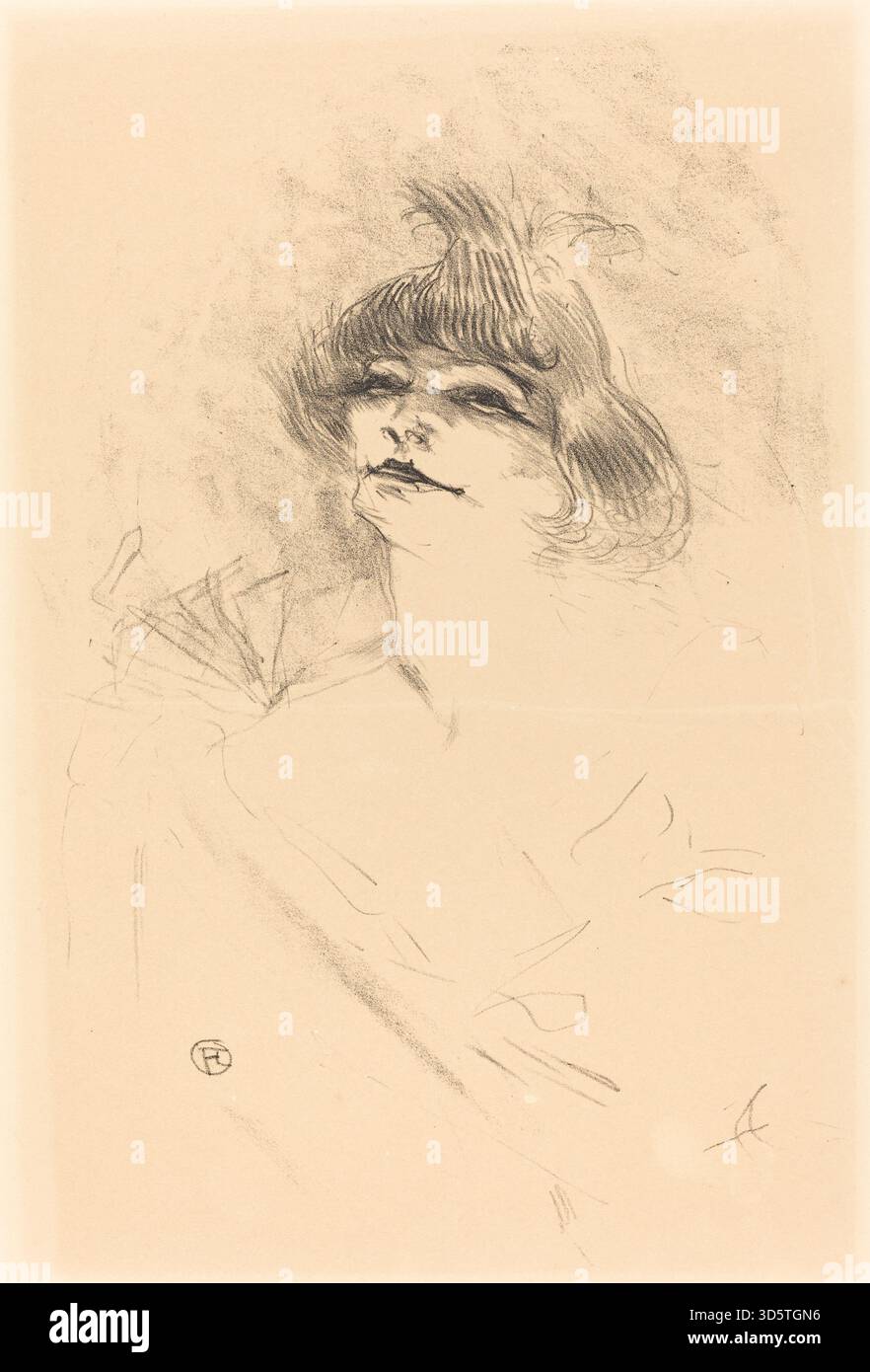 This 1897 lithograph by Henri de Toulouse-Lautrec depicts Polaire ...