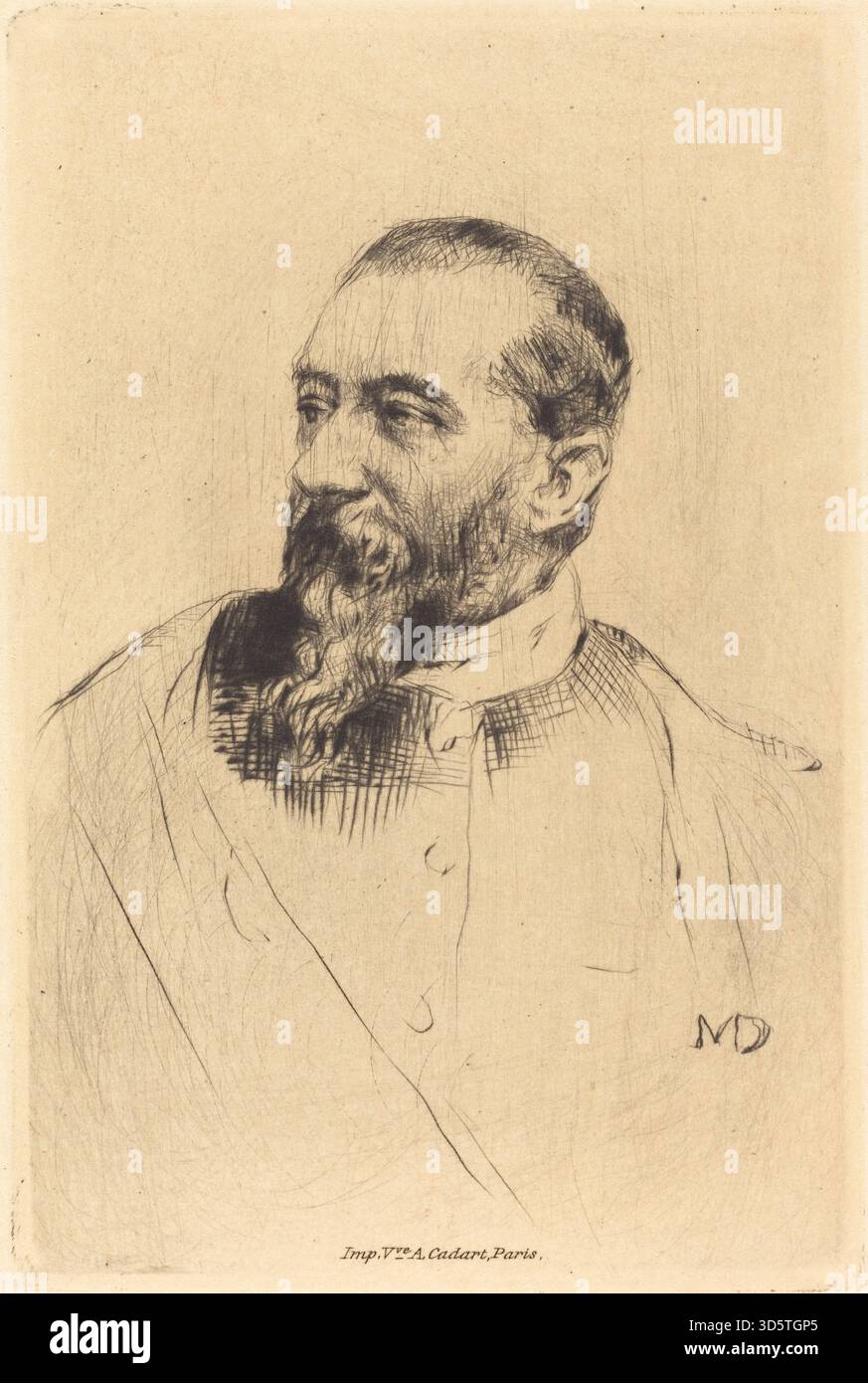 Portrait by Marcellin Gilbert Desboutin, circa 1875, depicting Alphonse ...