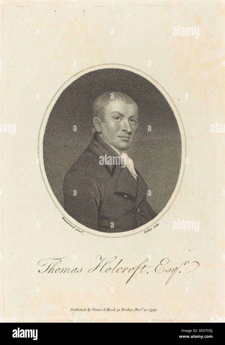 A portrait of Thomas Holcroft published in 1799, after a painting by ...