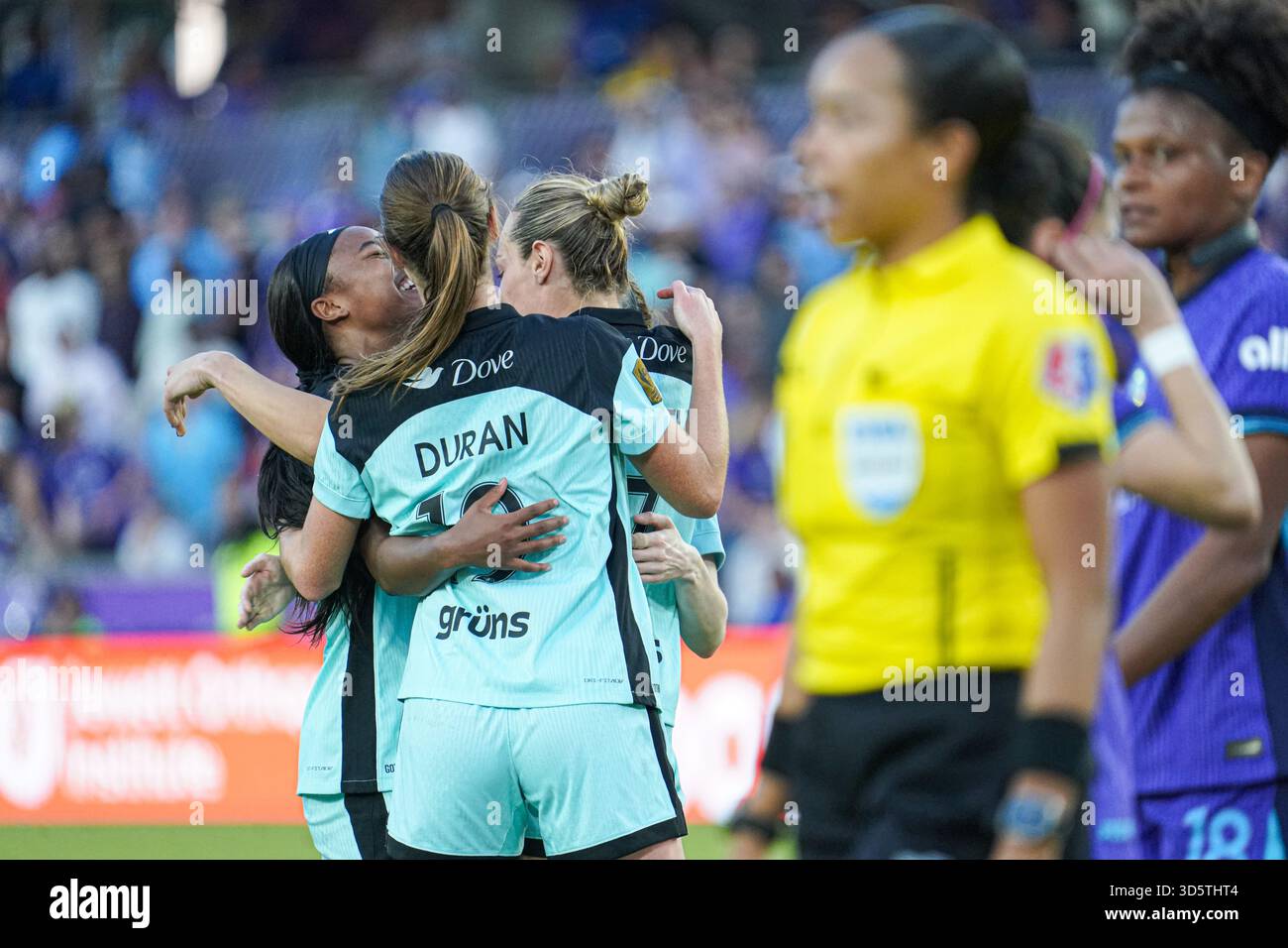 Orlando, Florida, USA, November 16, 2025, Gotham FC players celebrate ...