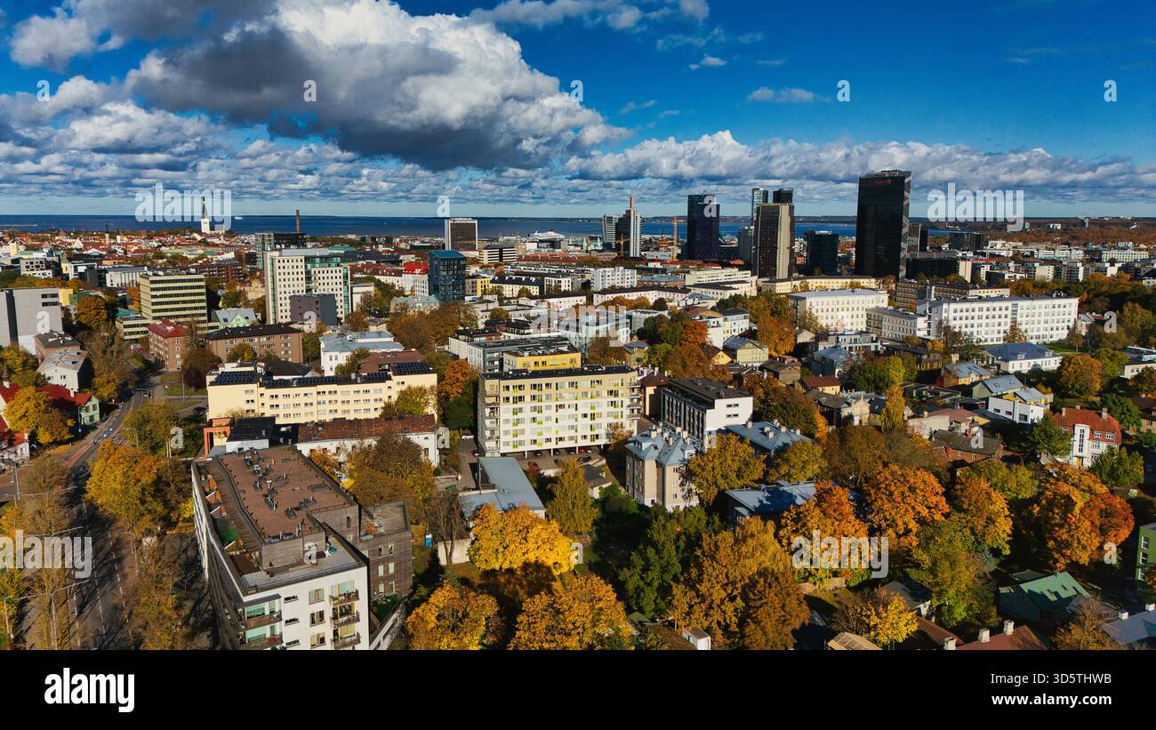Tallinn skyline autumn drone hi-res stock photography and images - Alamy