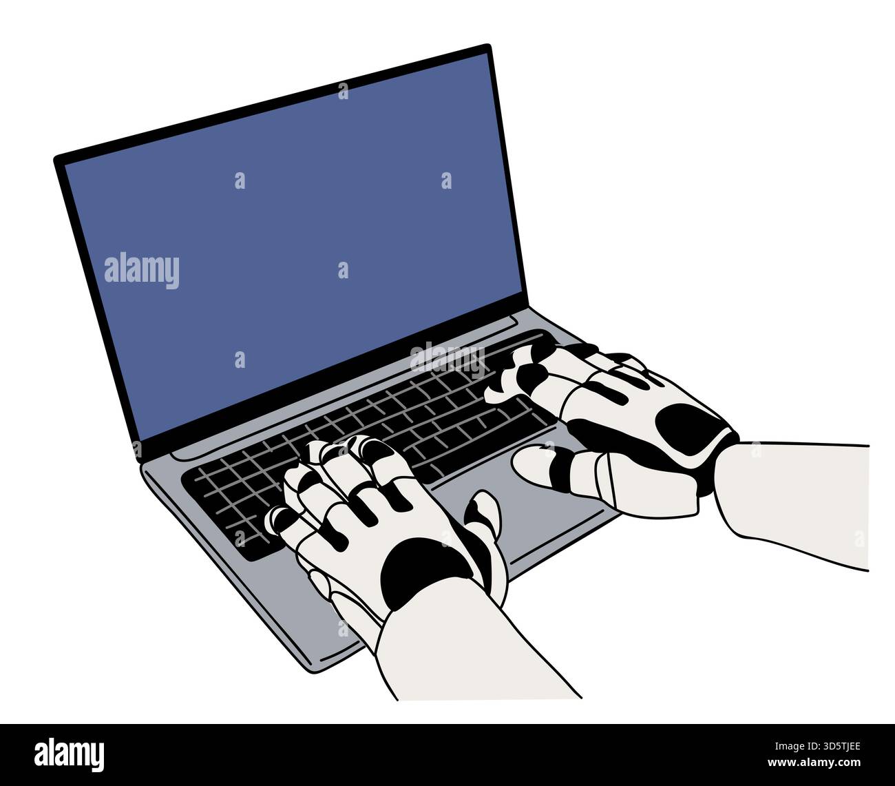 Laptop hands typing on Stock Vector Images - Alamy