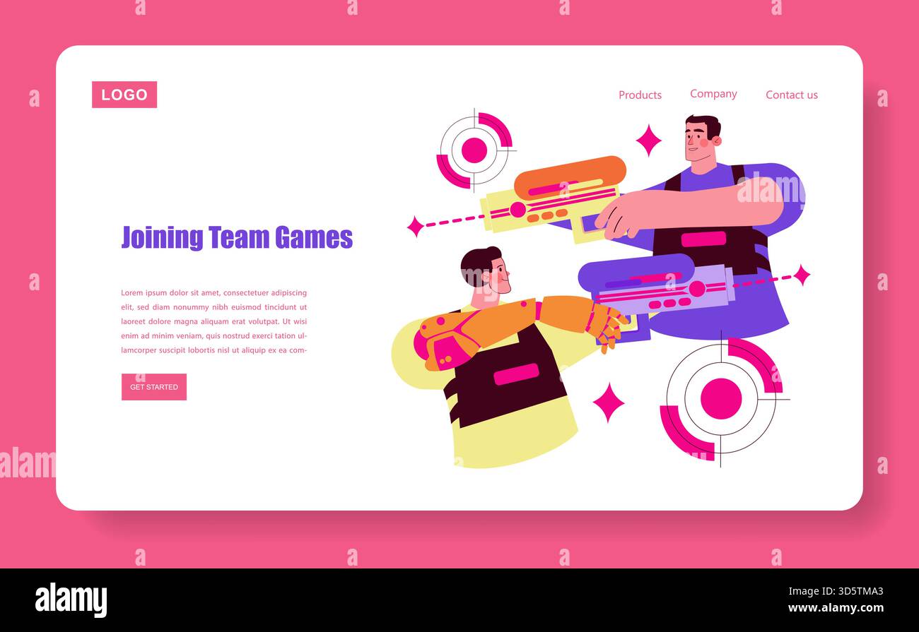 Cheerful people playing shooting Stock Vector Images - Alamy