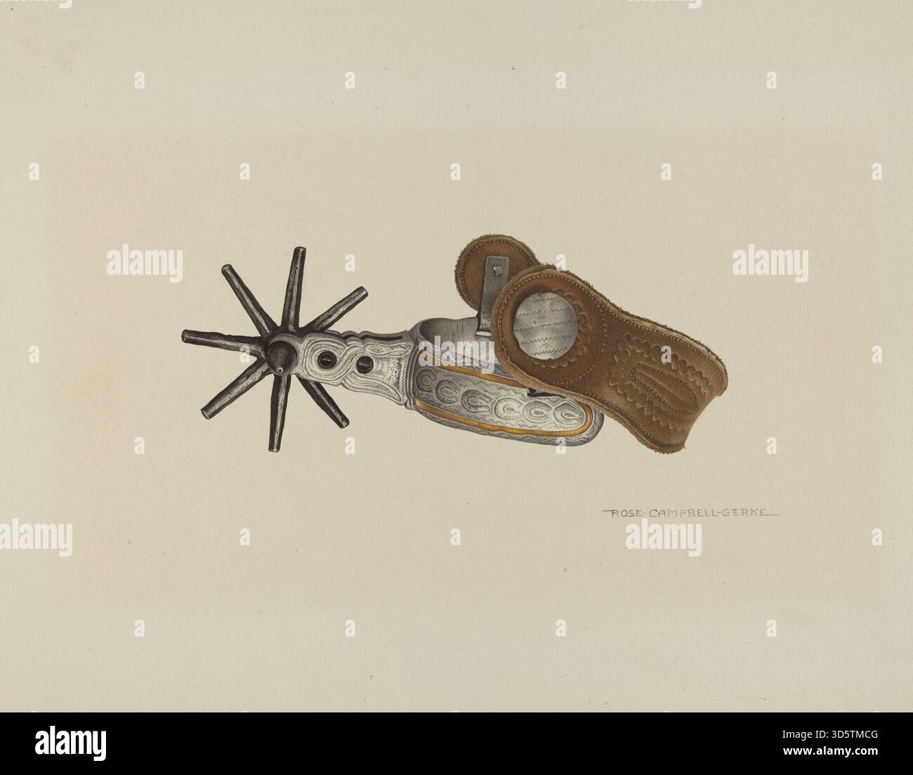 The spur and rowel by Rose Campbell Gerke, dating from 1935 to 1942, is ...