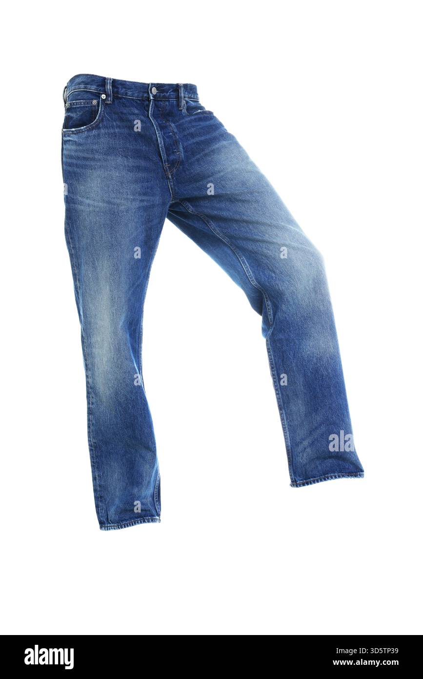 Men jeans isolated on white, front view Stock Photo - Alamy