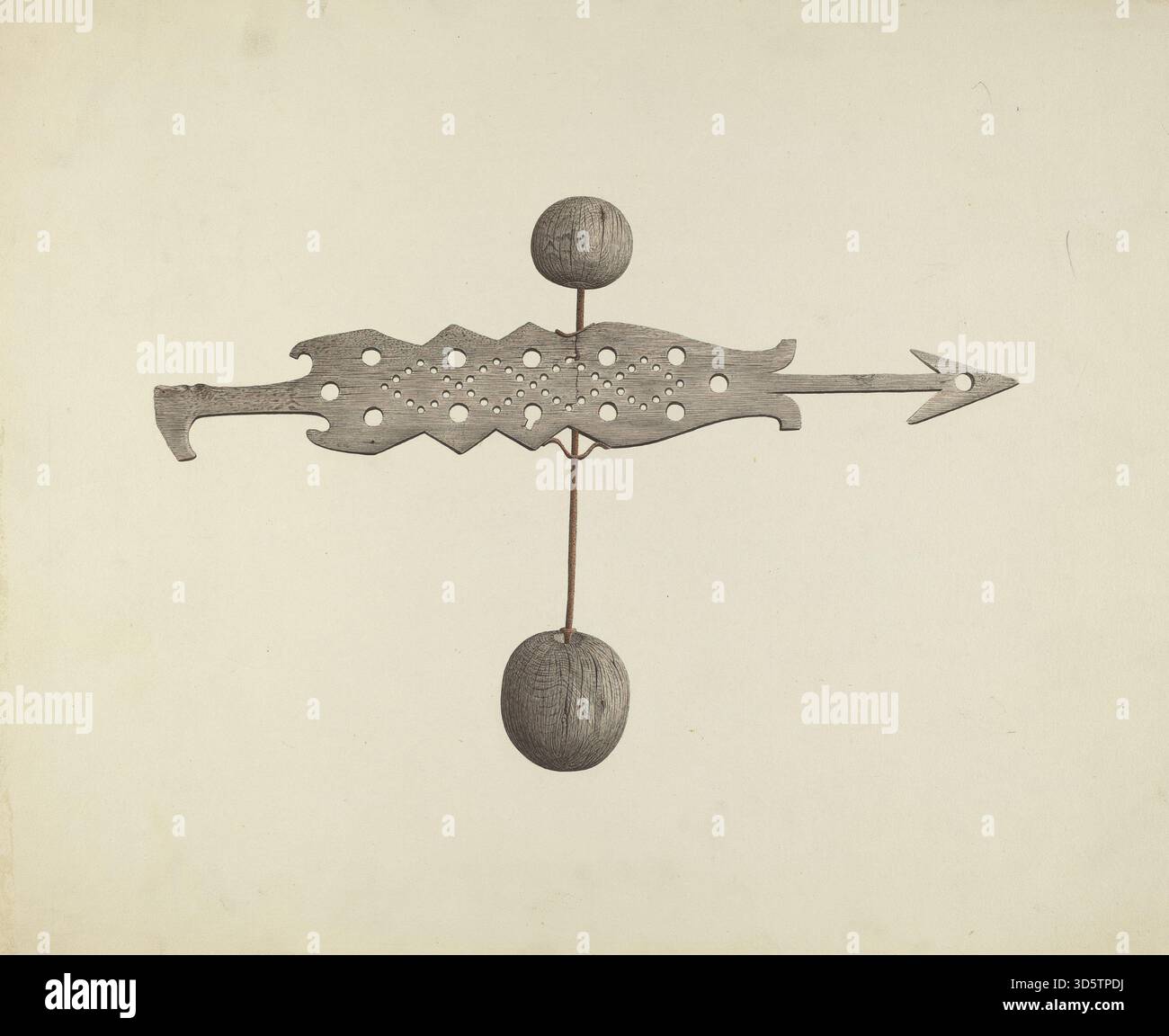 A 1939 depiction by Robert Pohle showing a weather vane, including ...