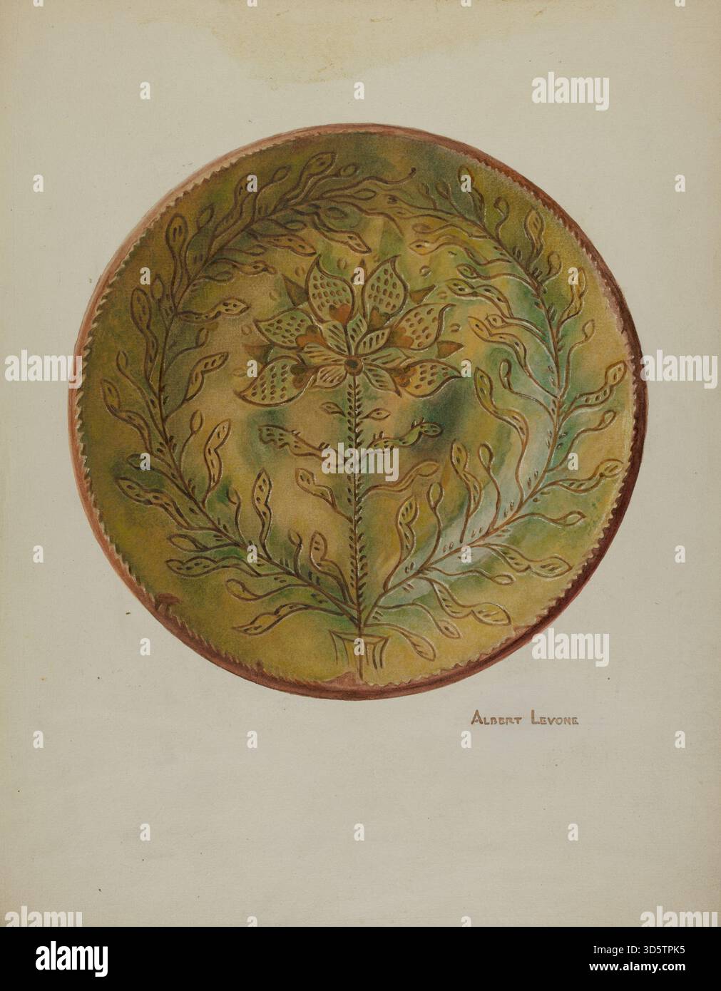 This Pennsylvania German plate created by Albert Levone around 1937 is ...