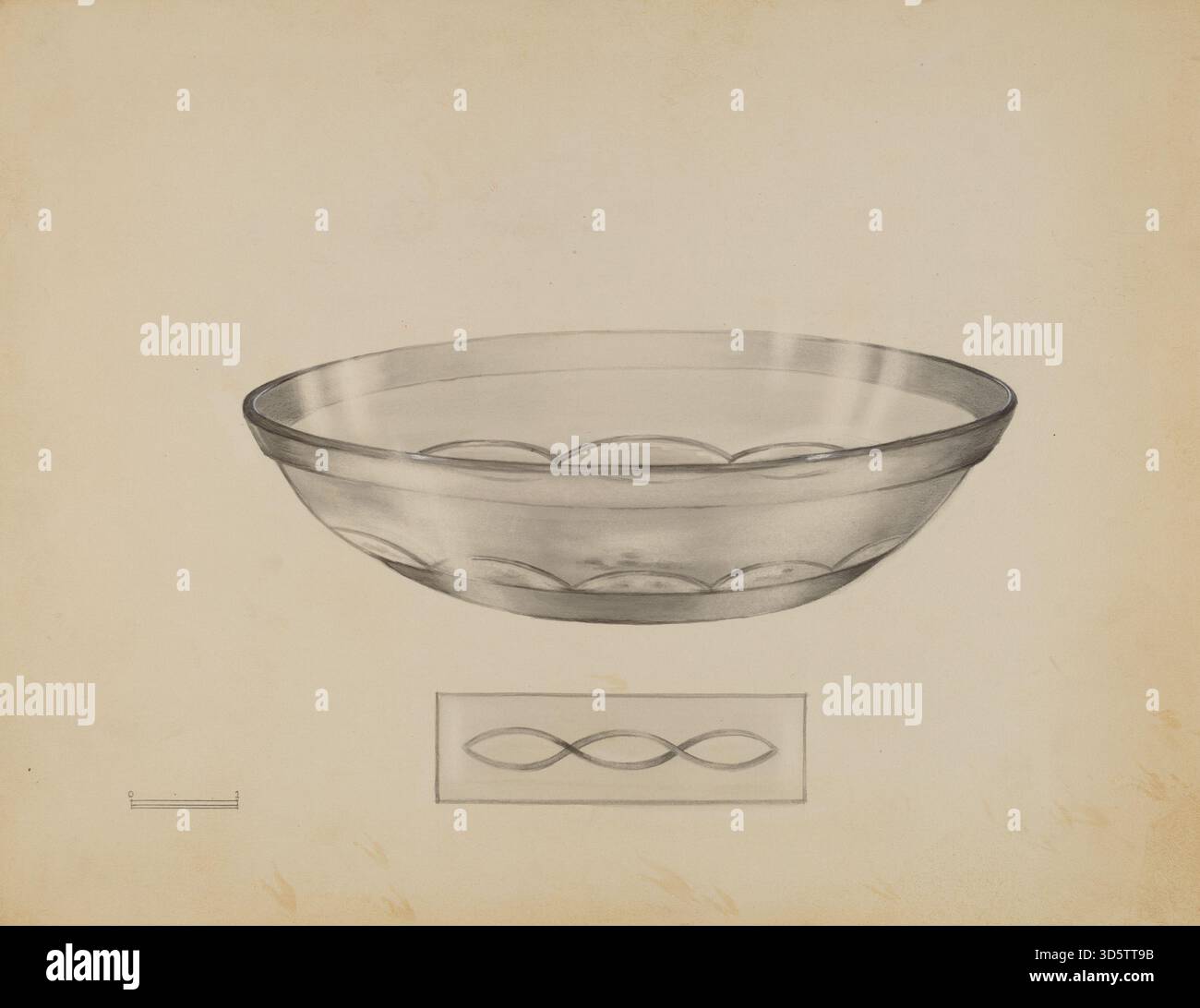 A circa 1936 shallow dish by John Tarantino, ceramic vessel with low ...