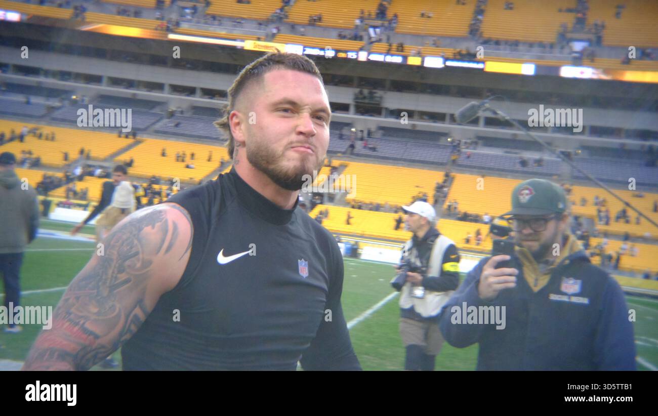 Nov 16, 2025: Nick Herbig #51 during the 2025 Steelers vs Bengals game in Pittsburgh, PA. Jason ...