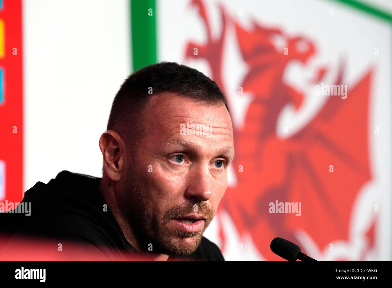 Wales head coach Craig Bellamy during a press conference at the Vale ...