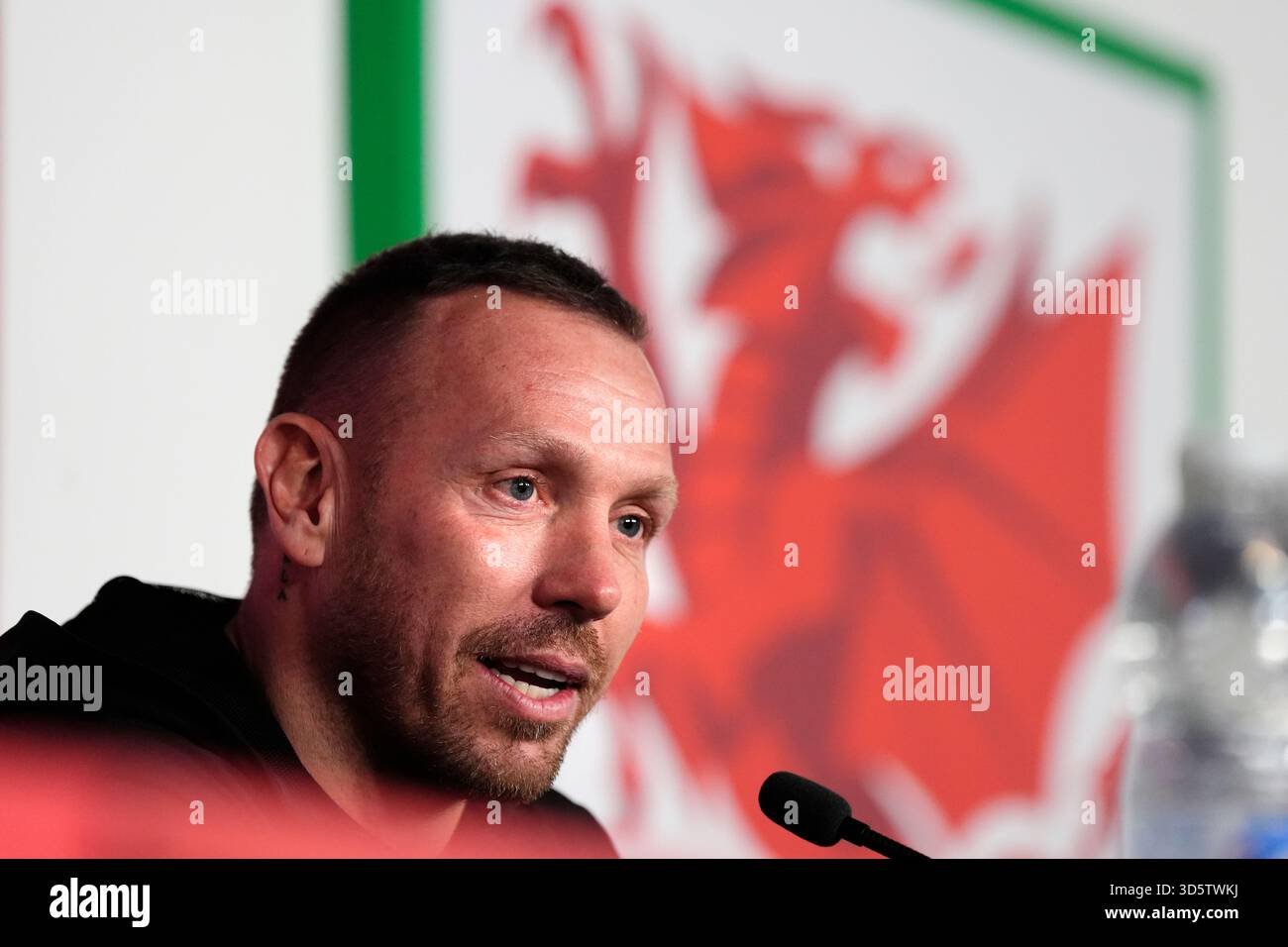 Wales head coach Craig Bellamy during a press conference at the Vale ...