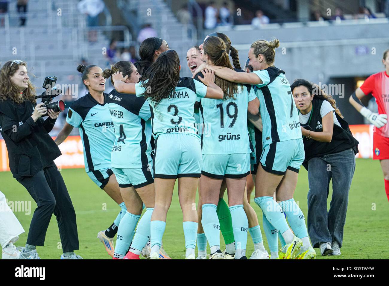 Orlando, Florida, USA, November 16, 2025, Gotham FC players celebrate ...
