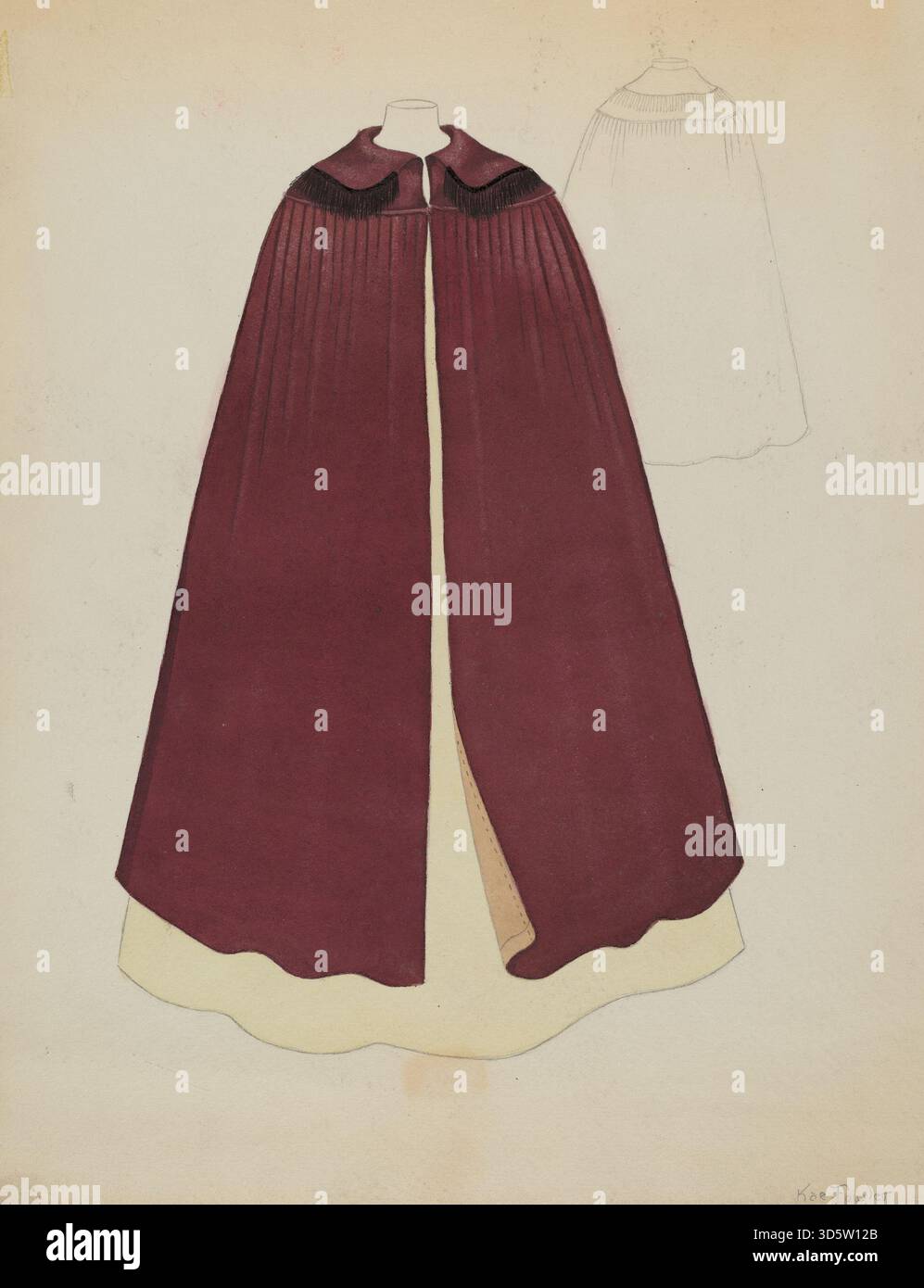 This circa 1936 cape by Catherine Fowler is made of fabric, designed to ...
