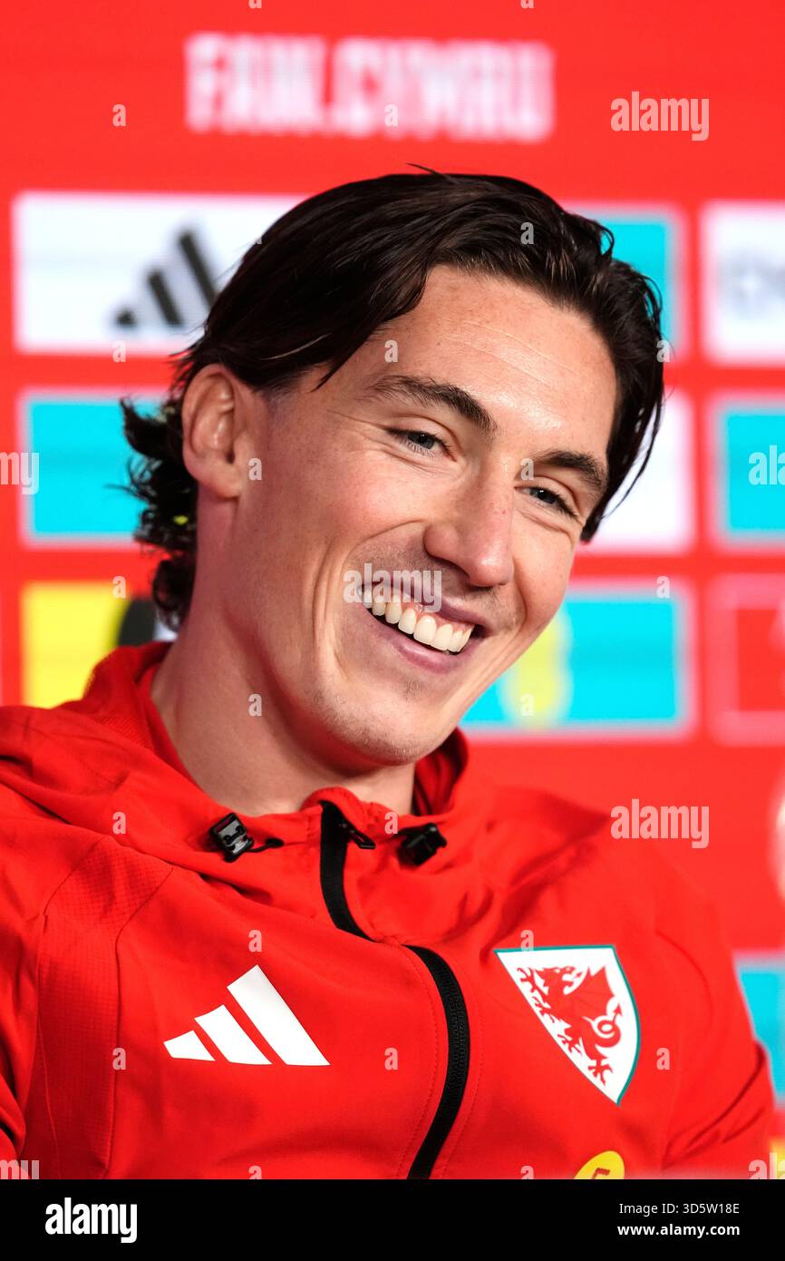 Wales' Harry Wilson during a press conference at the Vale Resort ...