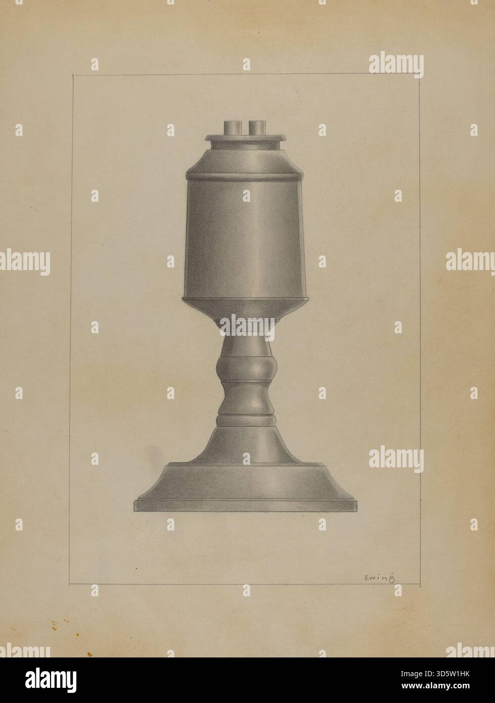 Lamp by Burton Ewing circa 1936, featuring metal and glass materials ...