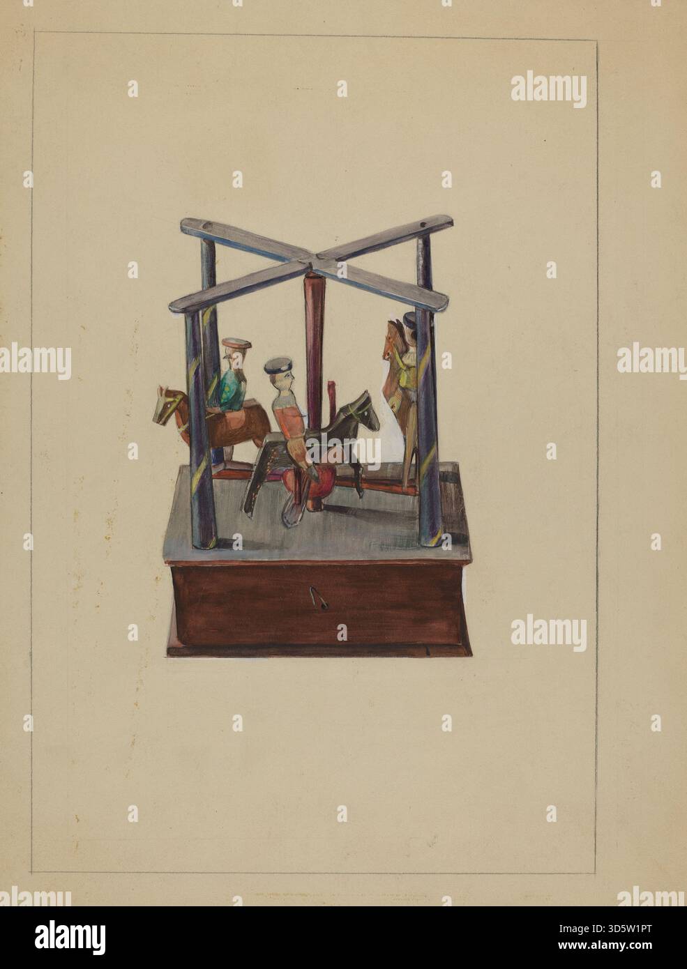 Pennsylvania German toy merry-go-round by Mina Lowry, circa 1936. The ...