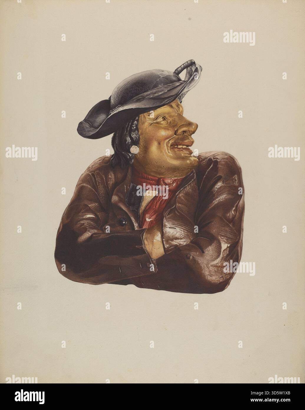 This 1935–1942 work by Henry Murphy depicts a carved tavern figure ...