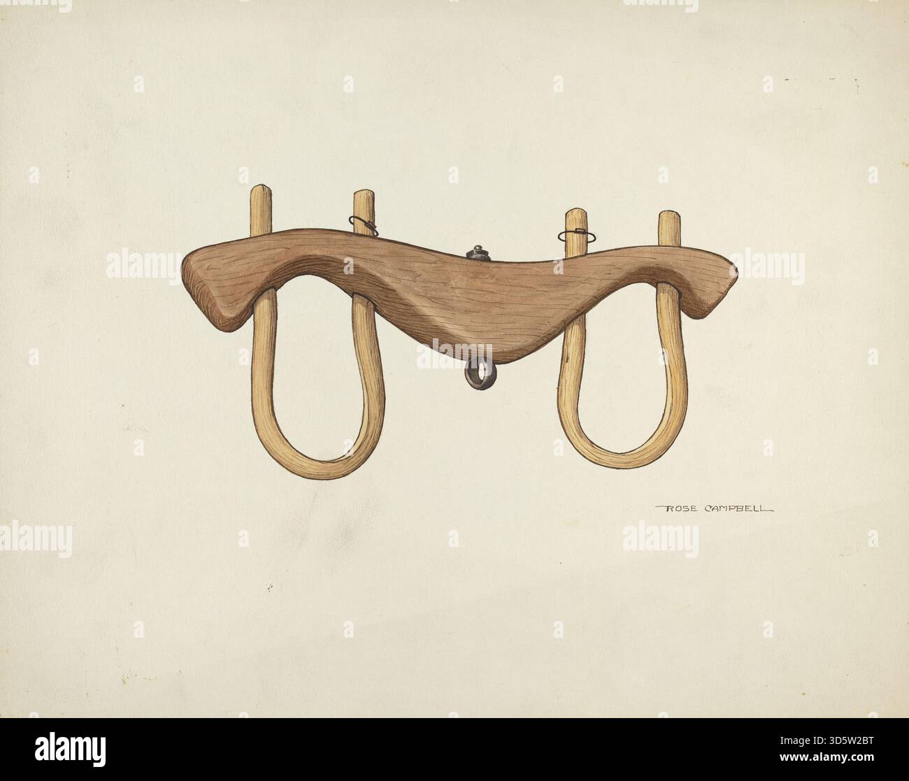 Yoke for oxen created by Rose Campbell Gerke between 1935 and 1942. The ...