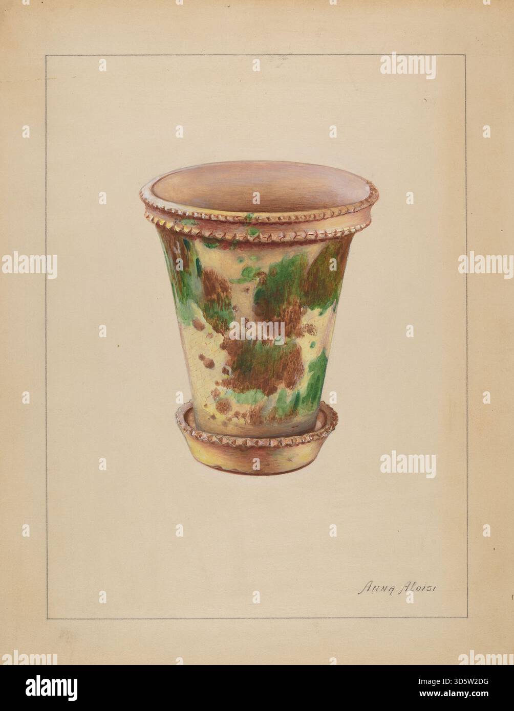 This flower pot by Anna Aloisi, created between 1935 and 1942, is a ...