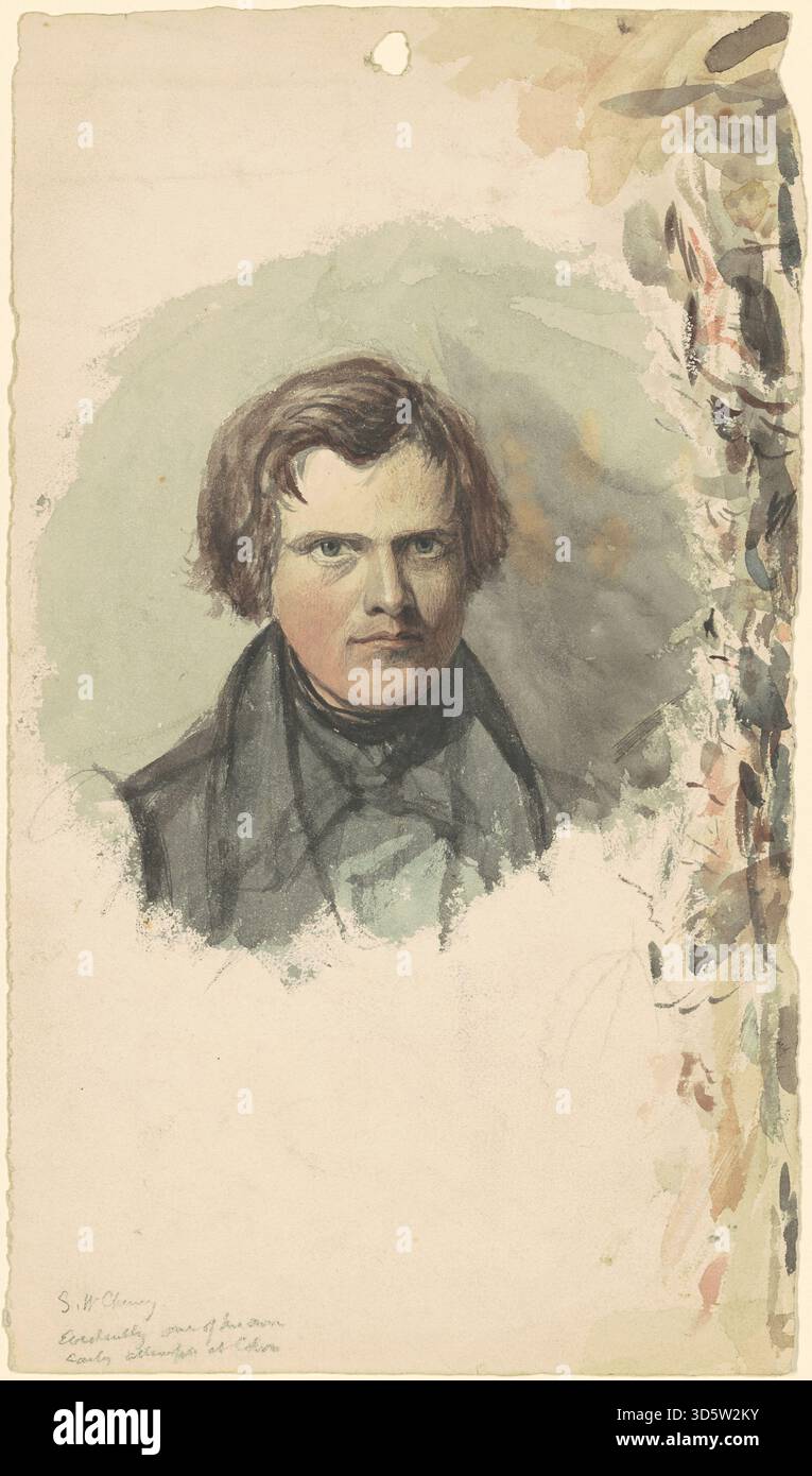 This circa 1830s self-portrait by Seth Wells Cheney depicts the artist ...