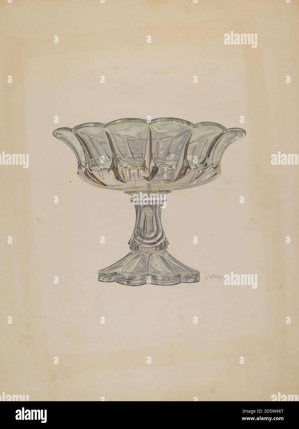 This compote by Joseph Mitry, circa 1941, is a decorative metal or ...