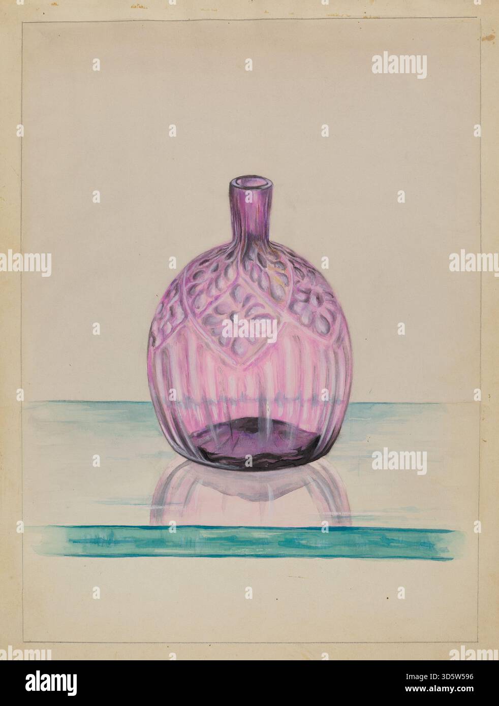 This 1935-1942 artwork by S. Brodsky depicts a bottle, highlighting ...