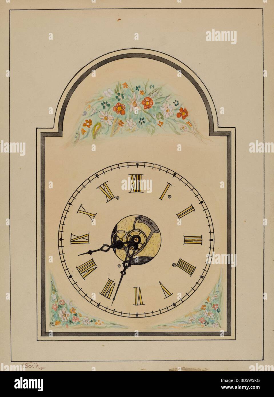 Nicholas Gorid’s circa 1938 photograph depicts a clock, showing face ...