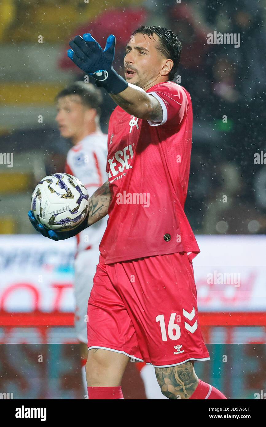 Riccardo Gagno of L.R. Vicenza seen in action during the Italian Serie ...
