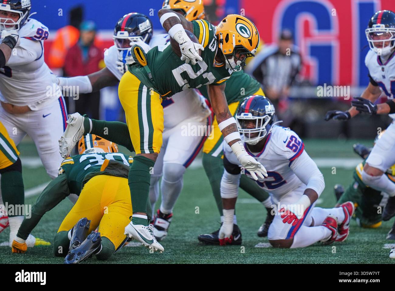 Green Bay Packers' Emanuel Wilson carries the ball during an NFL ...
