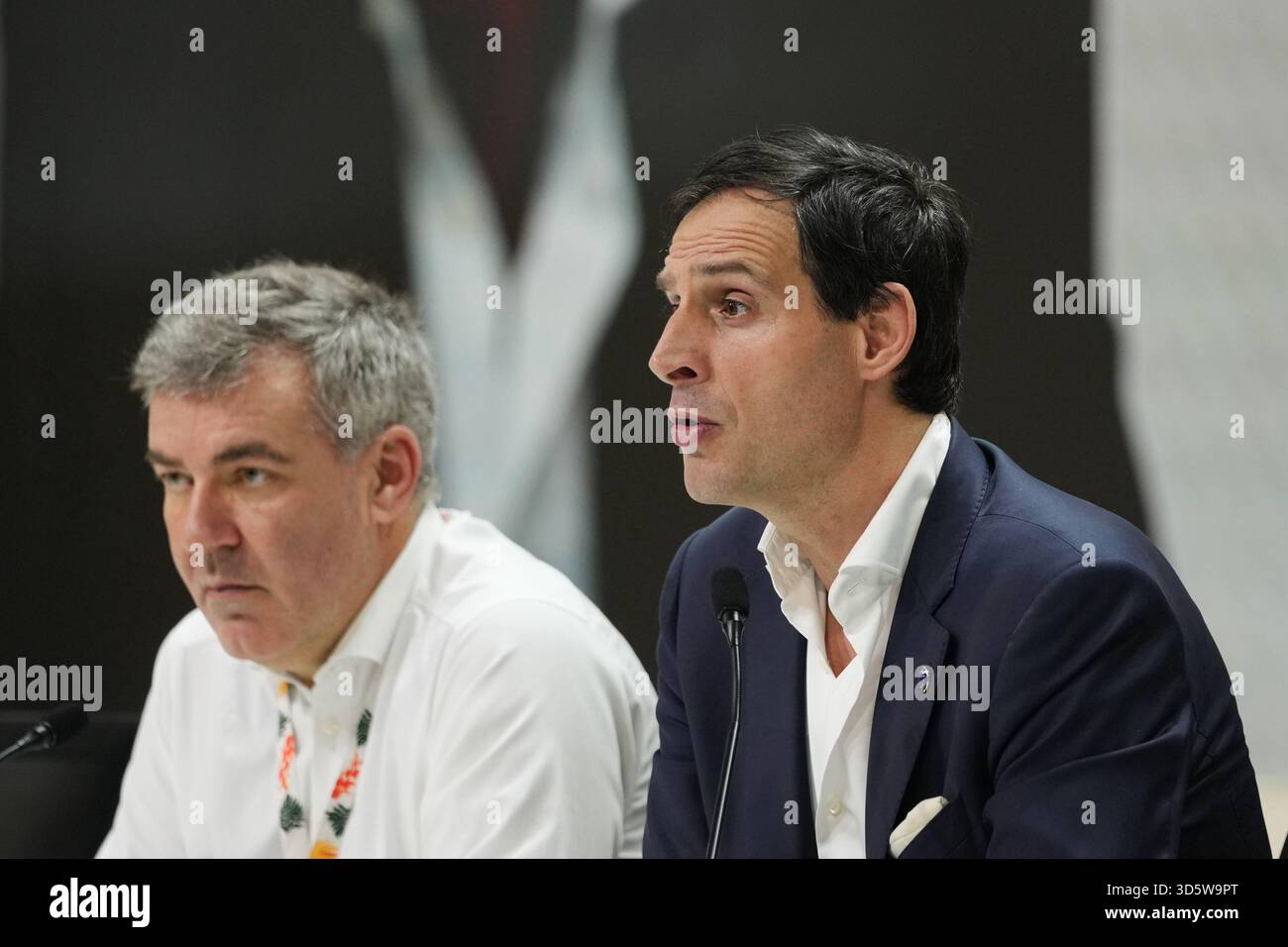Lars Aagaard, left, minister for climate, energy and utilities of ...