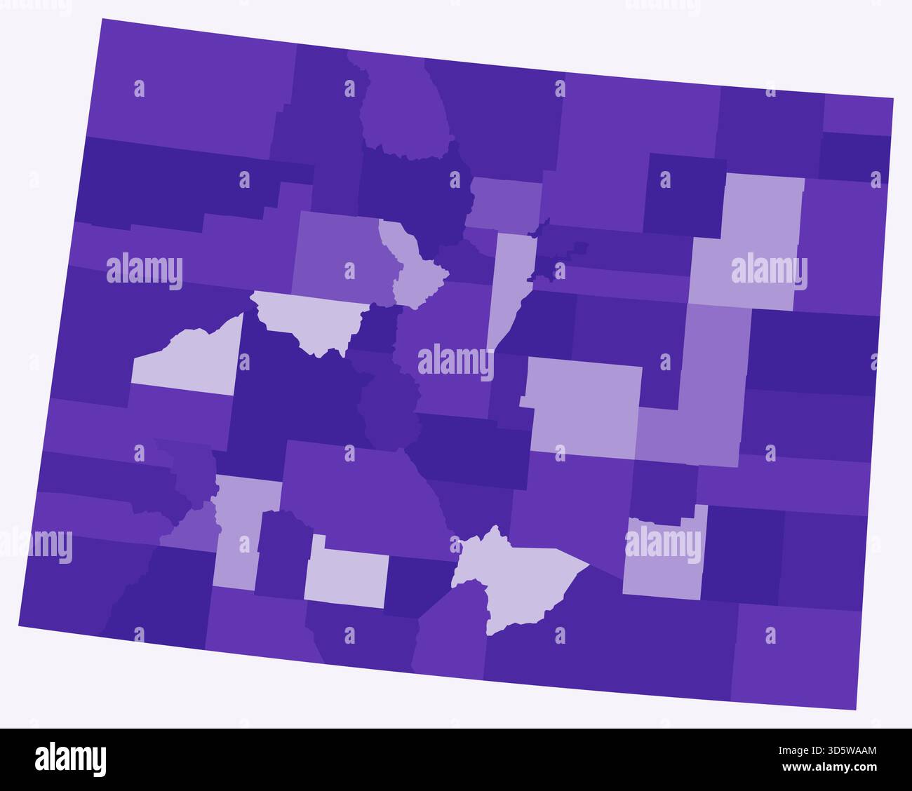 Map of Colorado with counties. Just a simple state border map with ...