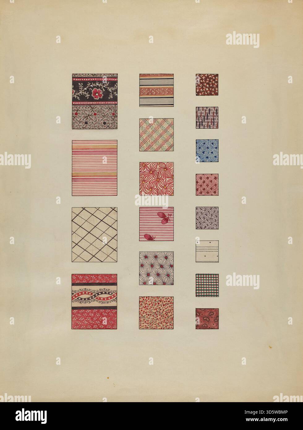 These printed cotton fabrics, circa 1937 by Martha Reed, feature ...