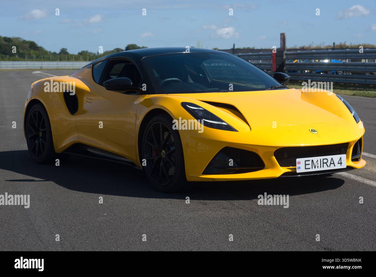 A Lotus Emira at the company's track in Hethel, Norfolk,UK. The female ...